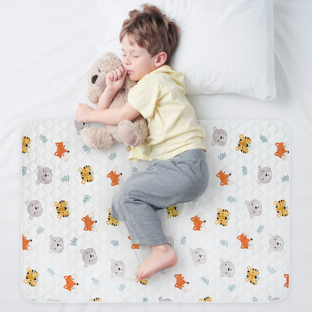 Organic Bamboo Incontinence Pads for Kids - Tiger Bear Fox | Wovenx